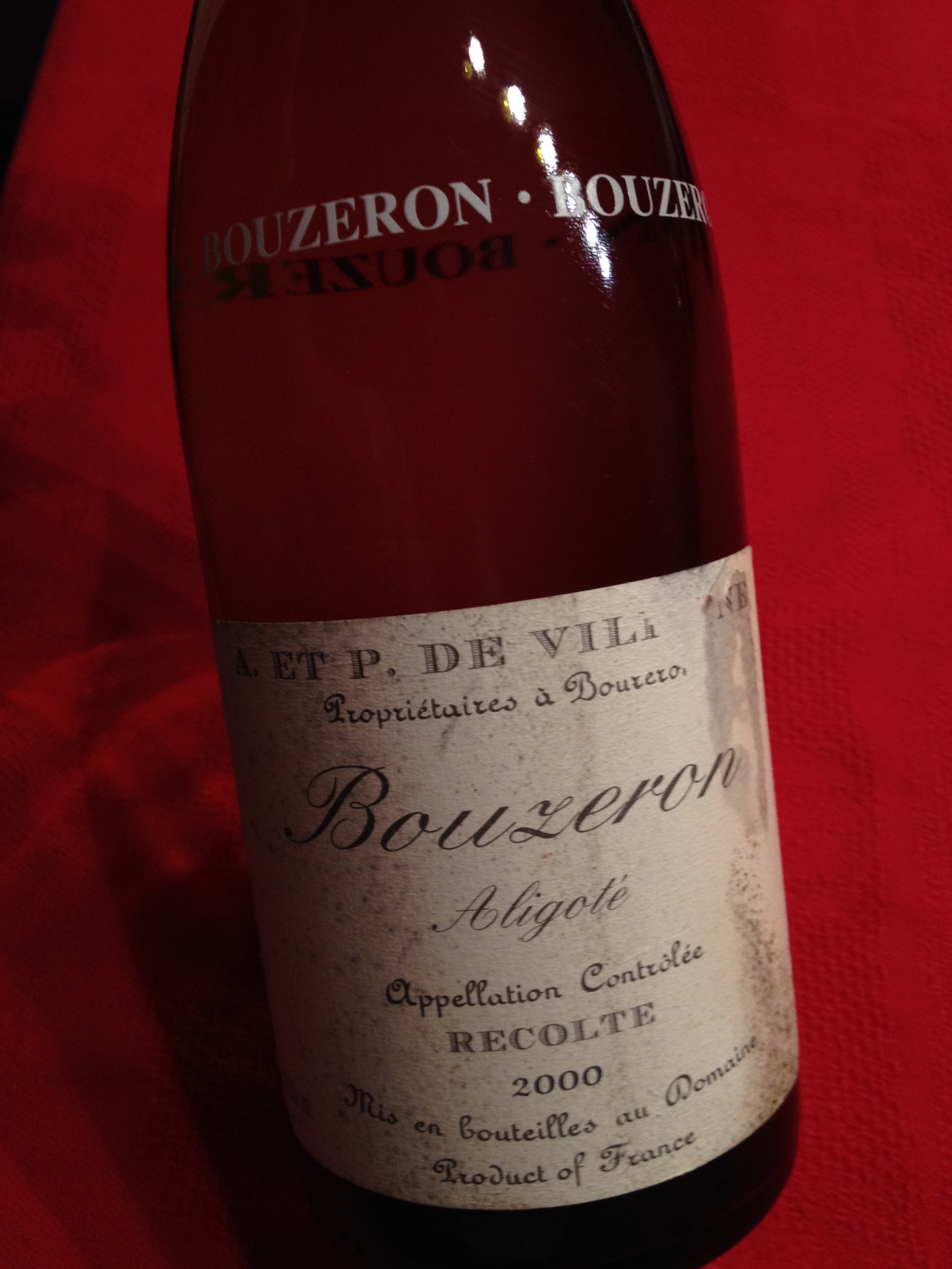 Bouzeron aligoté – A & P de Villaine – 2000 – Mesdegustations